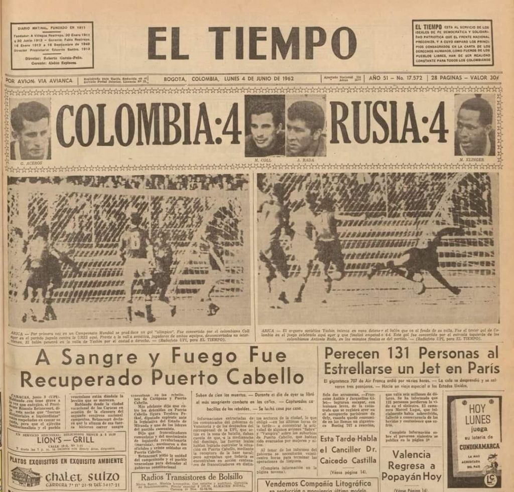 60 años después:¡ y...el gol olímpico de Marcos Coll continua vigente ...