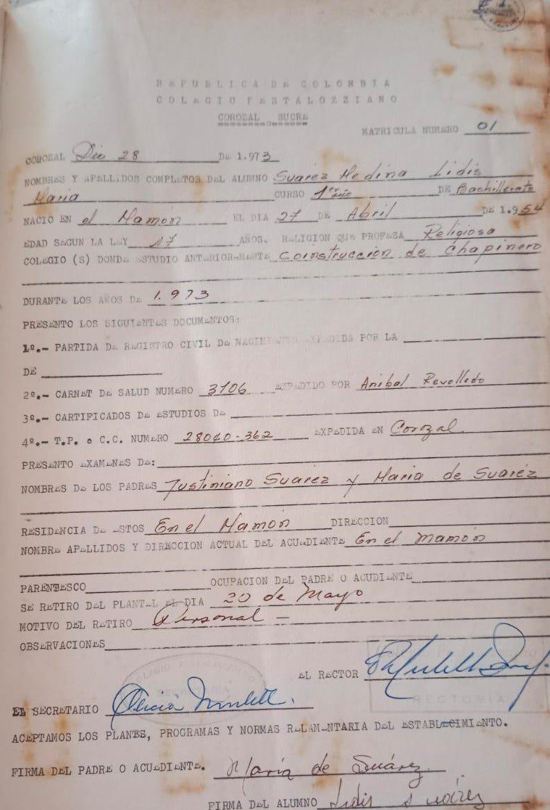 Lidis Suárez Medina, primera estudiante que se matriculó en ...